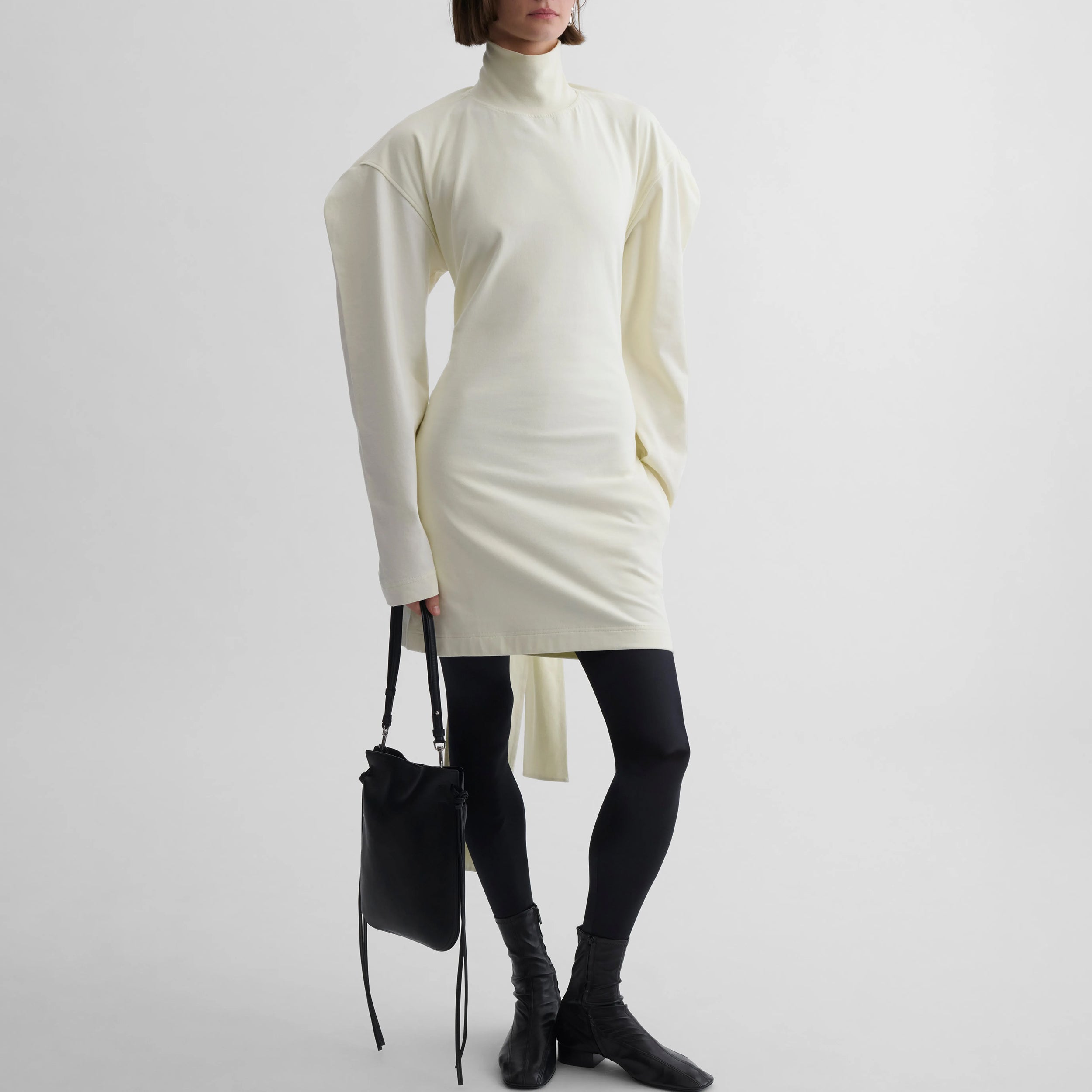 PHOEBE PHILO | OPEN BACK T-SHIRT DRESS | ACID VANILLA COTTON