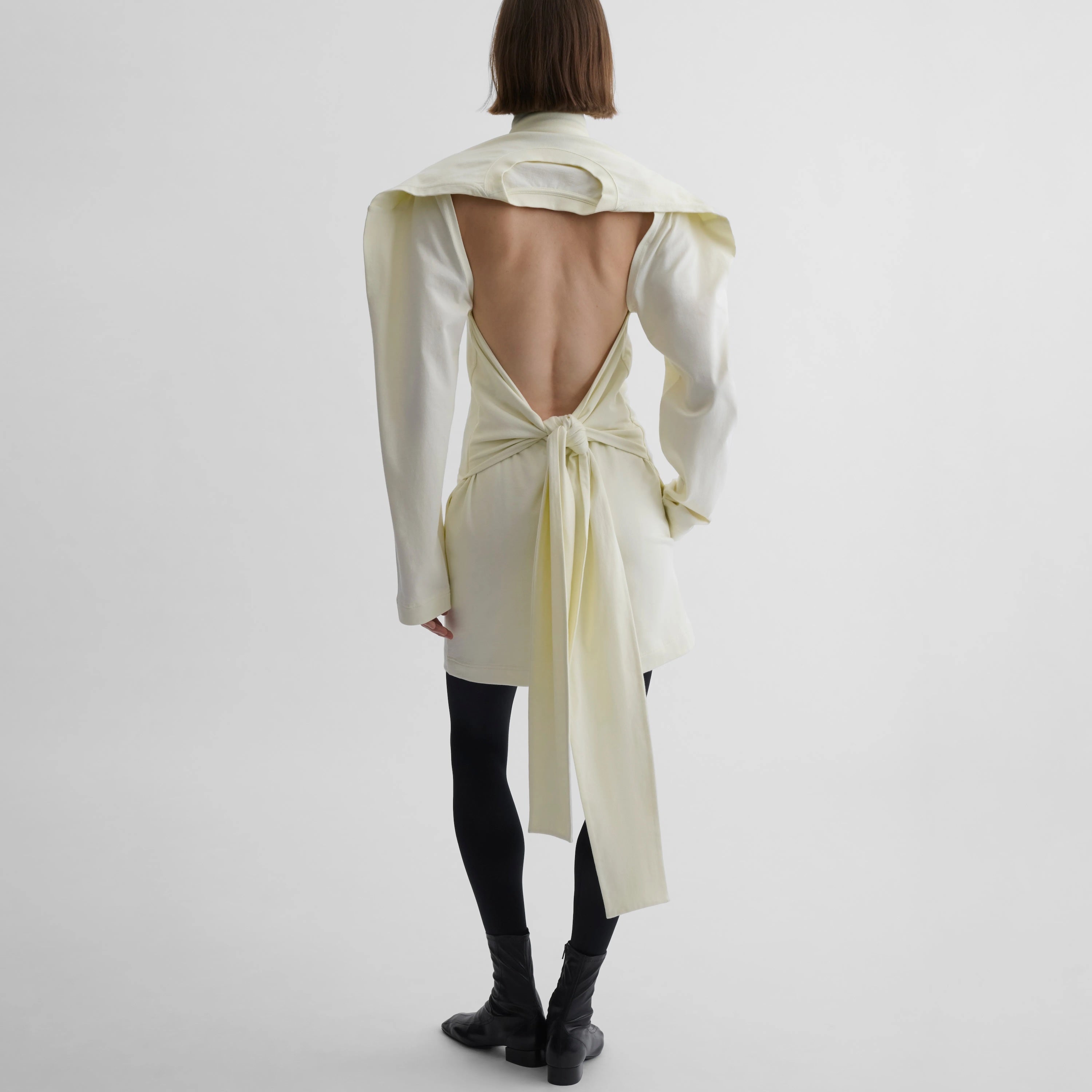 PHOEBE PHILO | OPEN BACK T-SHIRT DRESS | ACID VANILLA COTTON